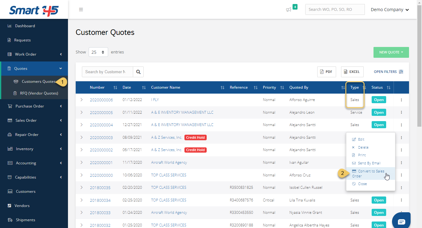 How to convert a Sales Quote into a Sales Order | Smart145